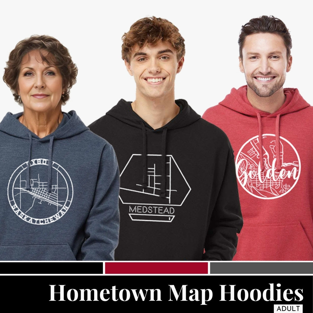 Hometown Hoodies – Map Design for Any City or Town | Red Door Maps